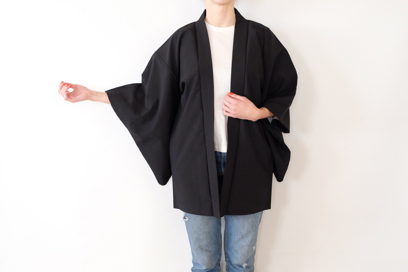 Black Haori Excellent Condition Embroidered Glittery | Etsy