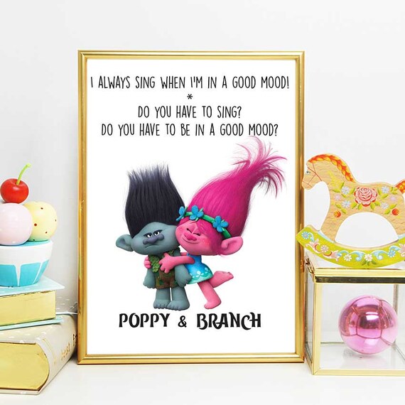Trolls Birthday Trolls Print Poppy And Branch Quote Nursery | Etsy
