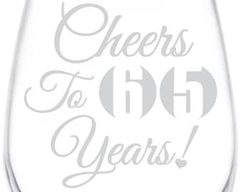 65th Birthday Wine Glass | Etsy