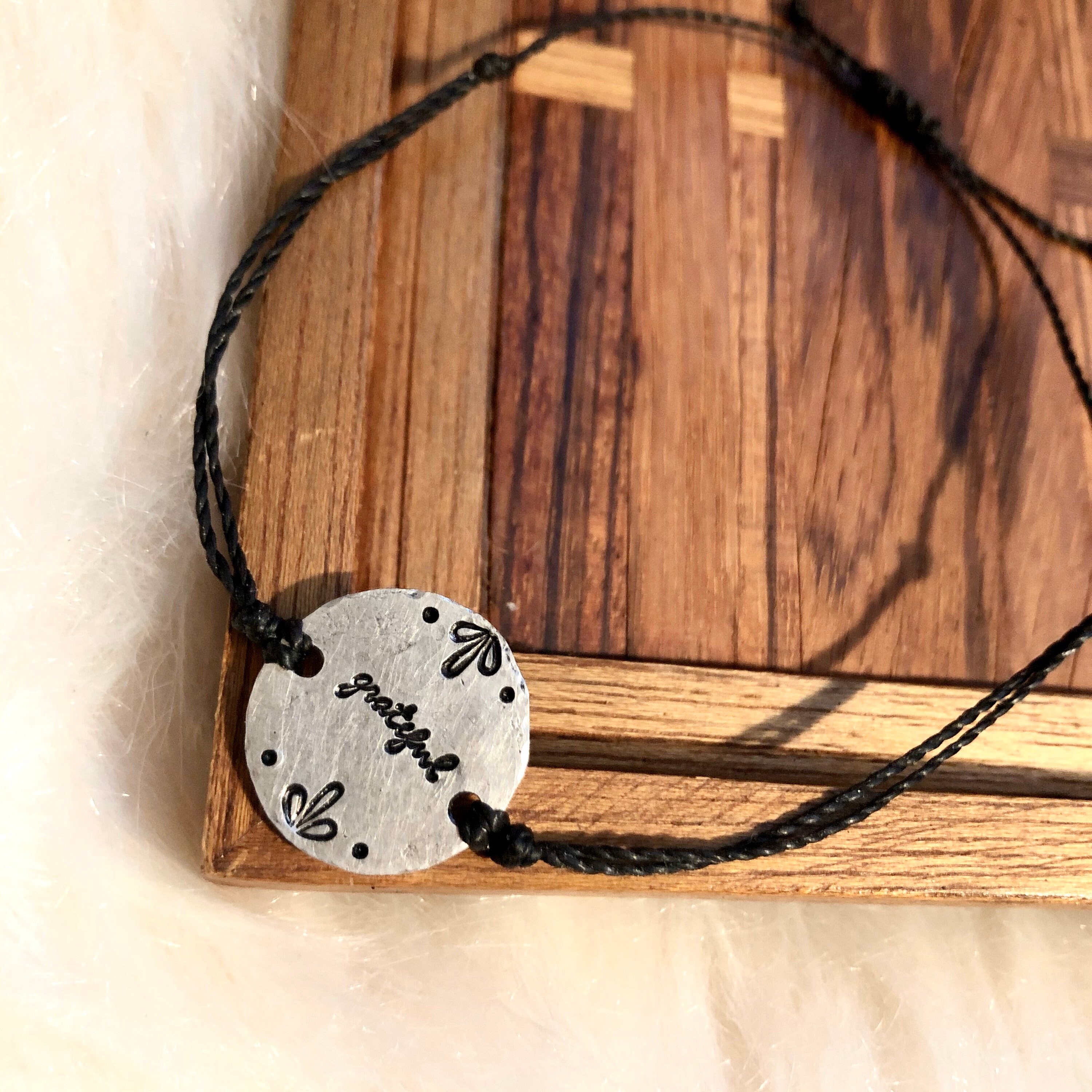 Handstamped Disc Adjustable Bracelet - Etsy