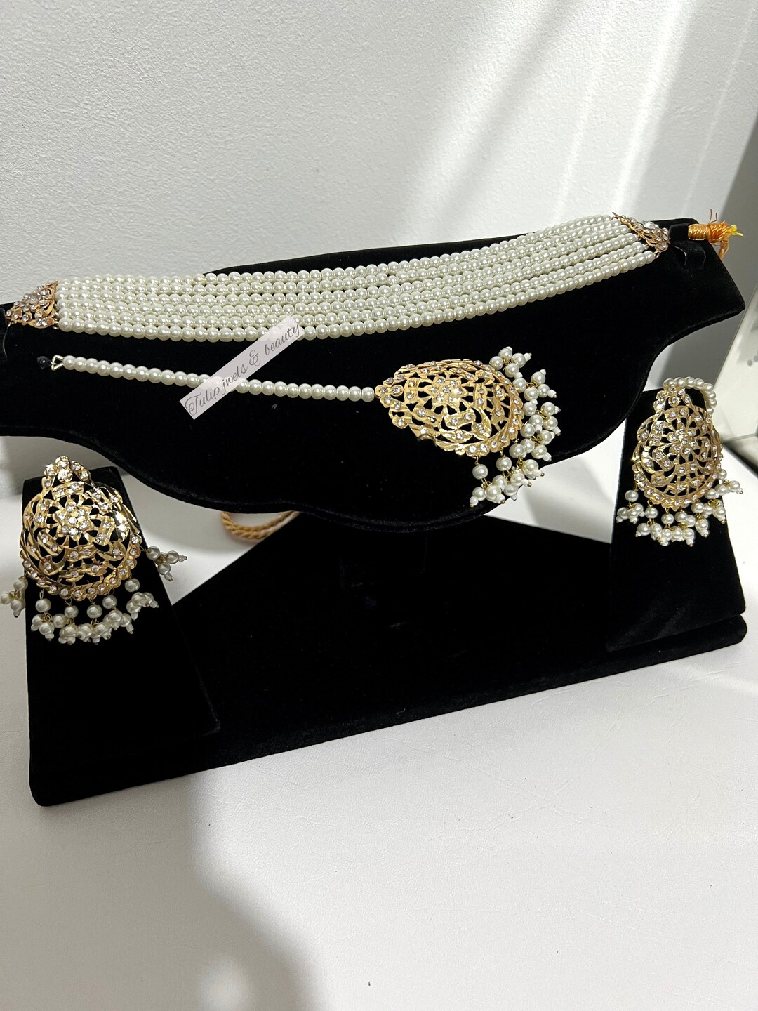 Traditional Indian Pakistani Jadu Jewellery Ethnic Choker Set Bridal ...