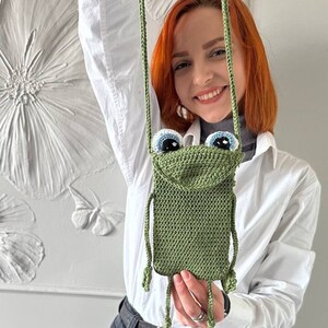 Crossbody Bags Frog,crochet Shoulder Handbag,cute Handmade iPhone Case ...