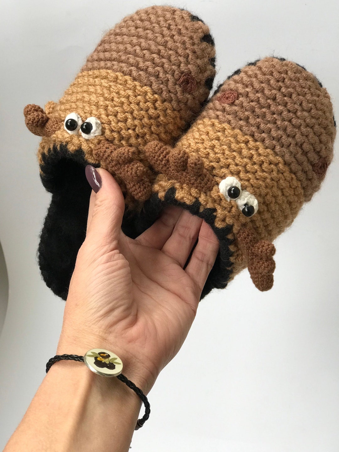 Knitted Slippers Home Shoe Moose Slippers Large Slippers Soft - Etsy