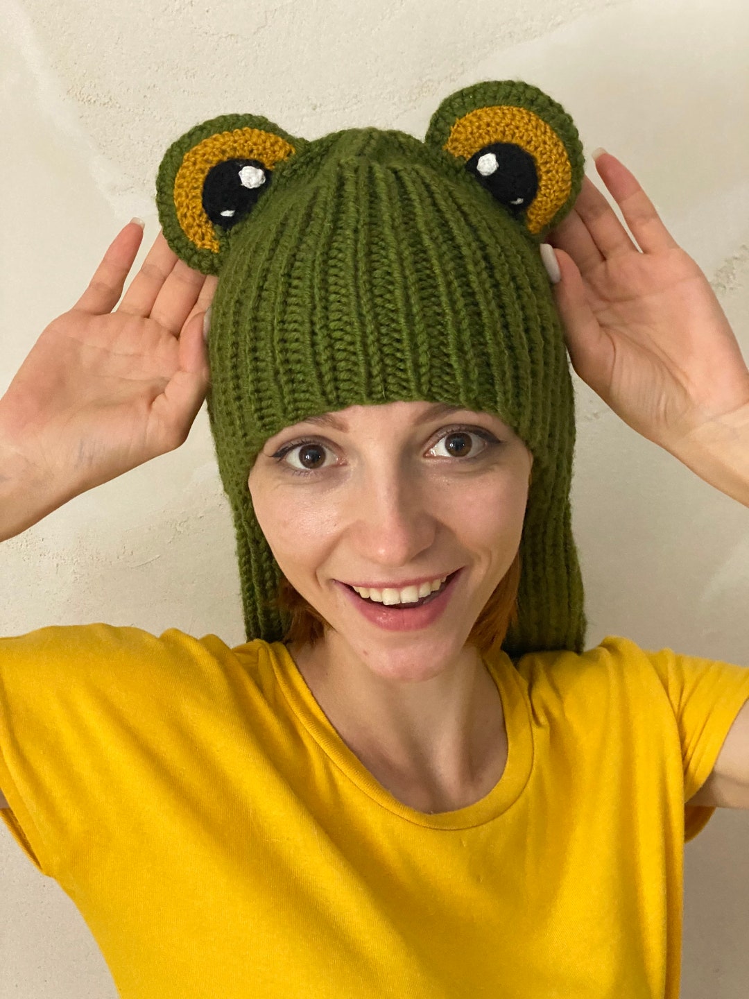 Crochet Funny Balaclava Frog Ski Mask Knit Animal Hat Frog Gift ...