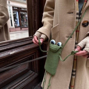 Crossbody Bags Frog,crochet Shoulder Handbag,cute Handmade iPhone Case ...