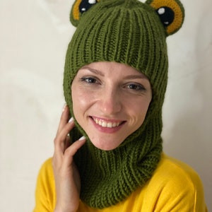 Crochet Funny Balaclava Frog Ski Mask Knit Animal Hat Colorful Mens ...