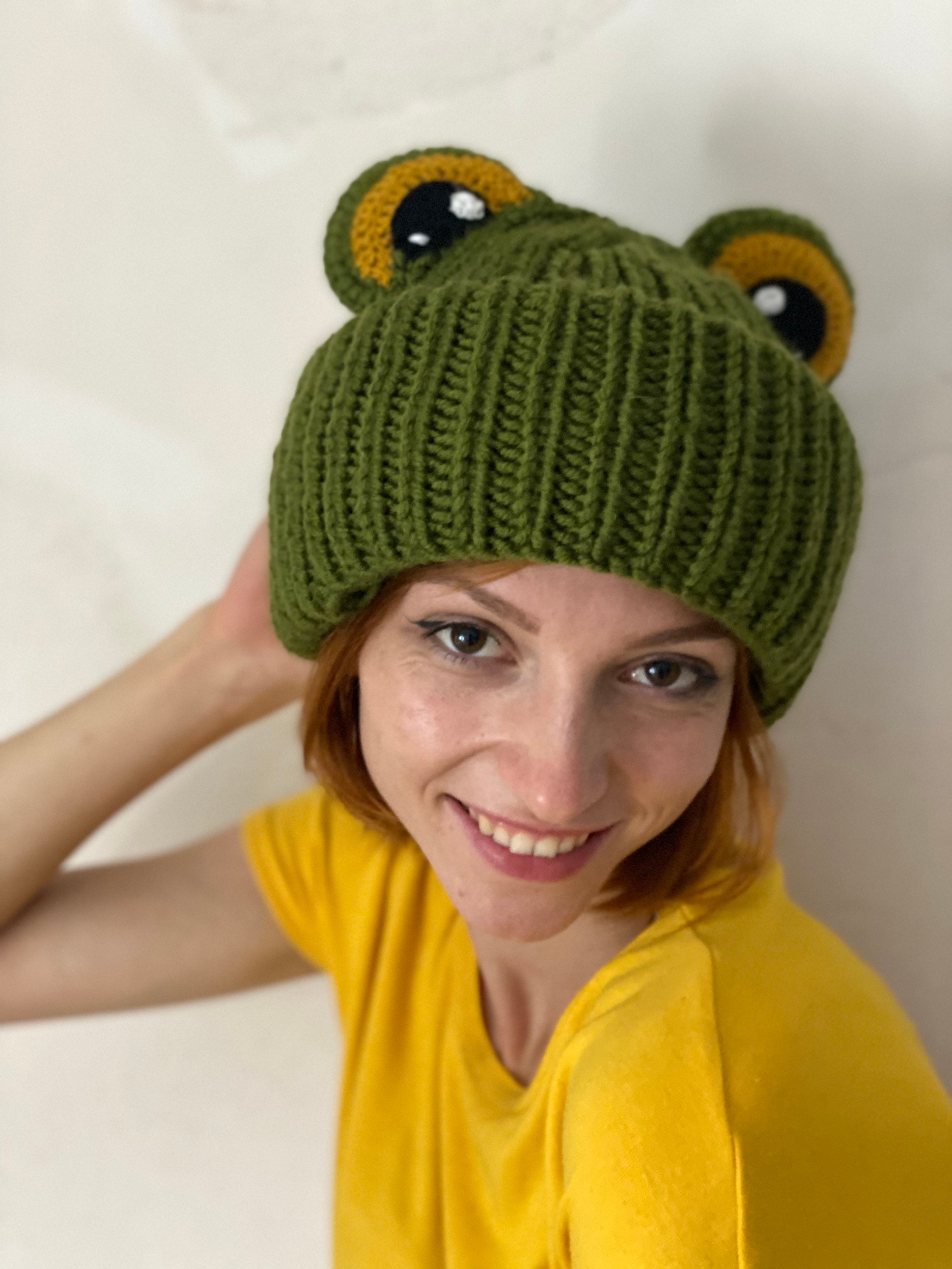 Crochet Funny Balaclava Frog Ski Mask Knit Animal Hat Colorful Mens ...