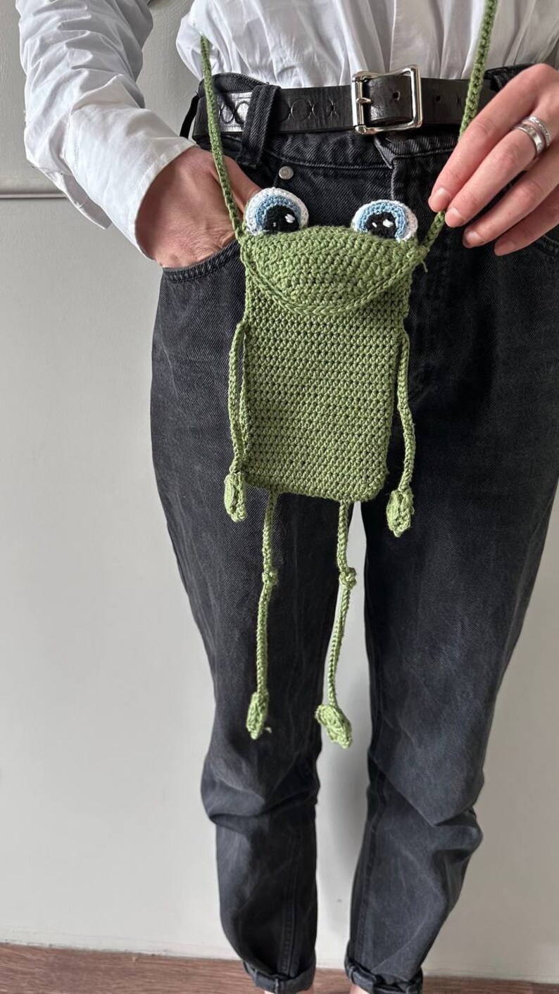Crossbody Bags Frog,crochet Shoulder Handbag,cute Handmade iPhone Case ...