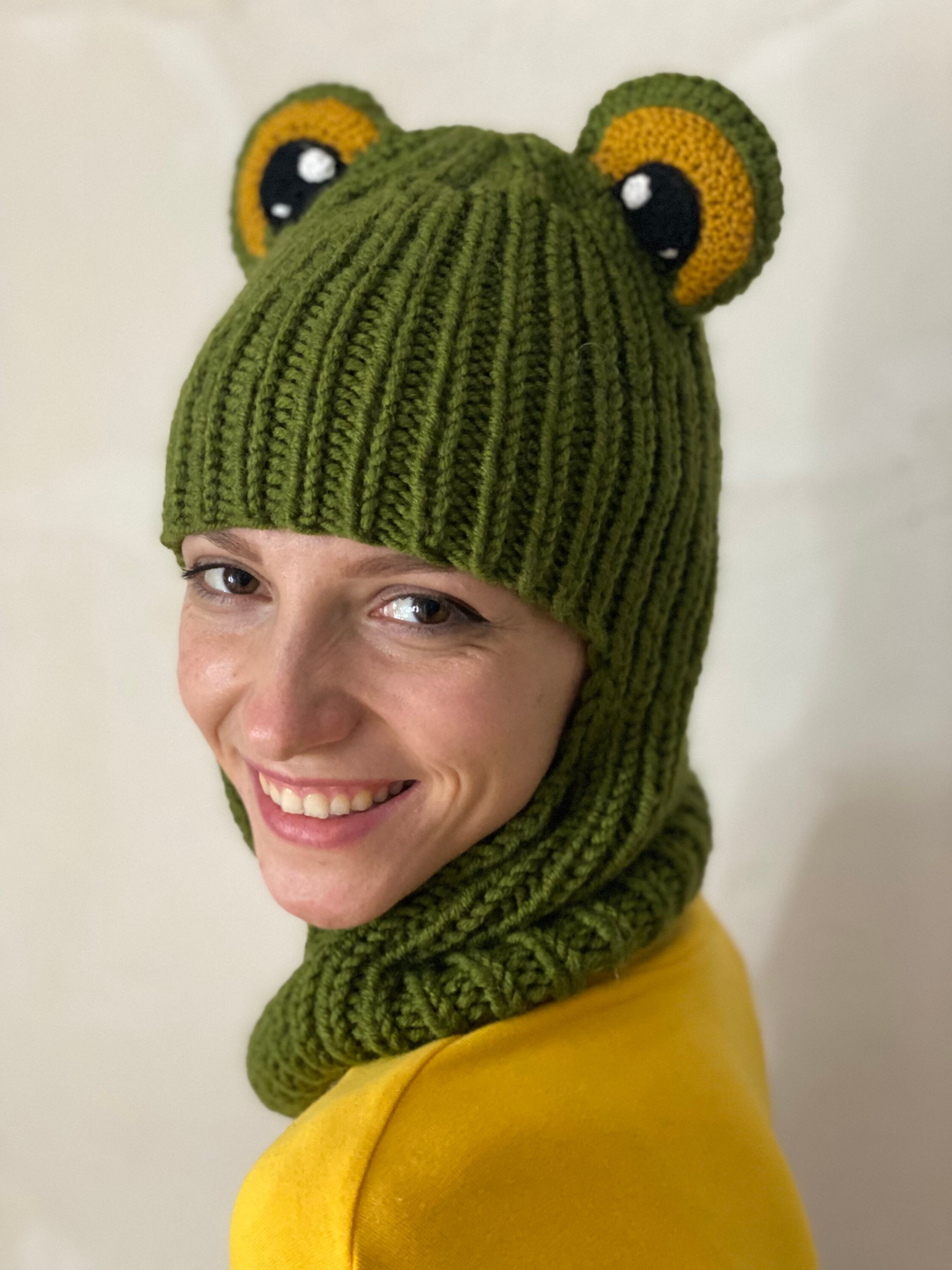 Crochet Funny Balaclava Frog Ski Mask Knit Animal Hat Colorful Mens ...