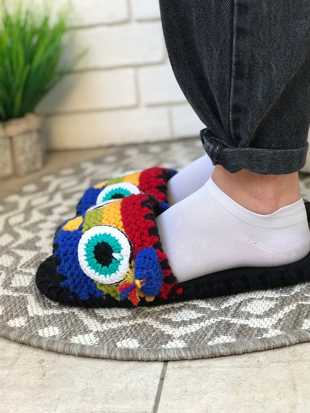 Home Slippers Rainbow Owl,cute Slippers,gift Box for Her,fuzzy Slippers ...