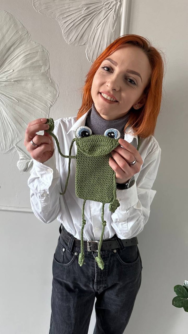 Crossbody Bags Frog,crochet Shoulder Handbag,cute Handmade iPhone Case ...