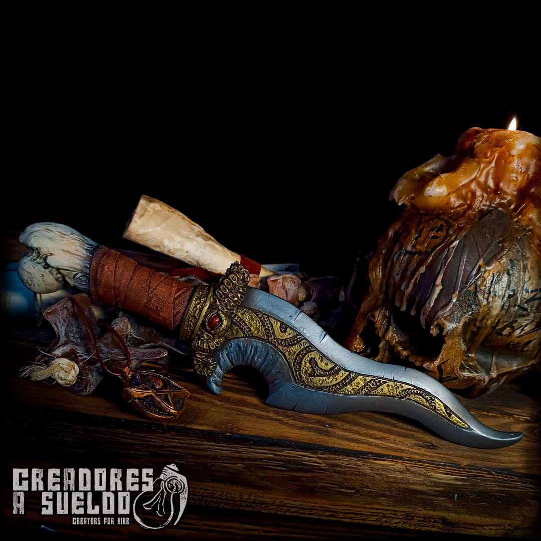 LARP Ritual Dagger - Cthulhu-inspired Fantasy Prop for Roleplay & Dark ...