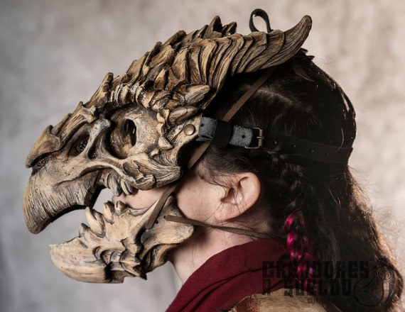 Tiamat Dragon Bone Flexible Skull Mask or Shoulderpad. LARP | Etsy