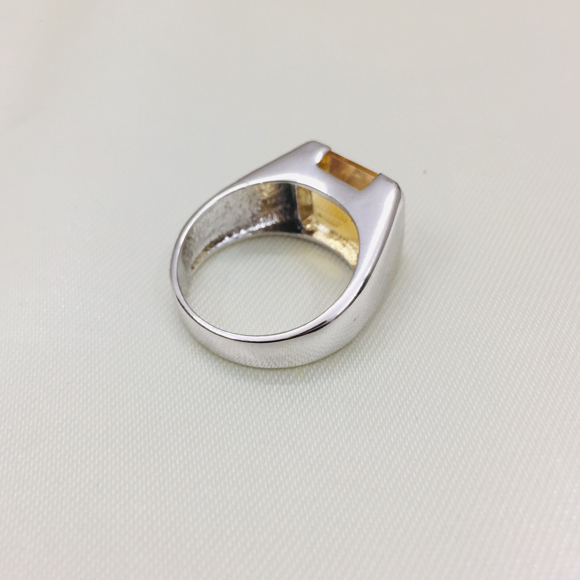 Sterling Silver Ring With Natural Citrine Gemstone Ring | Etsy