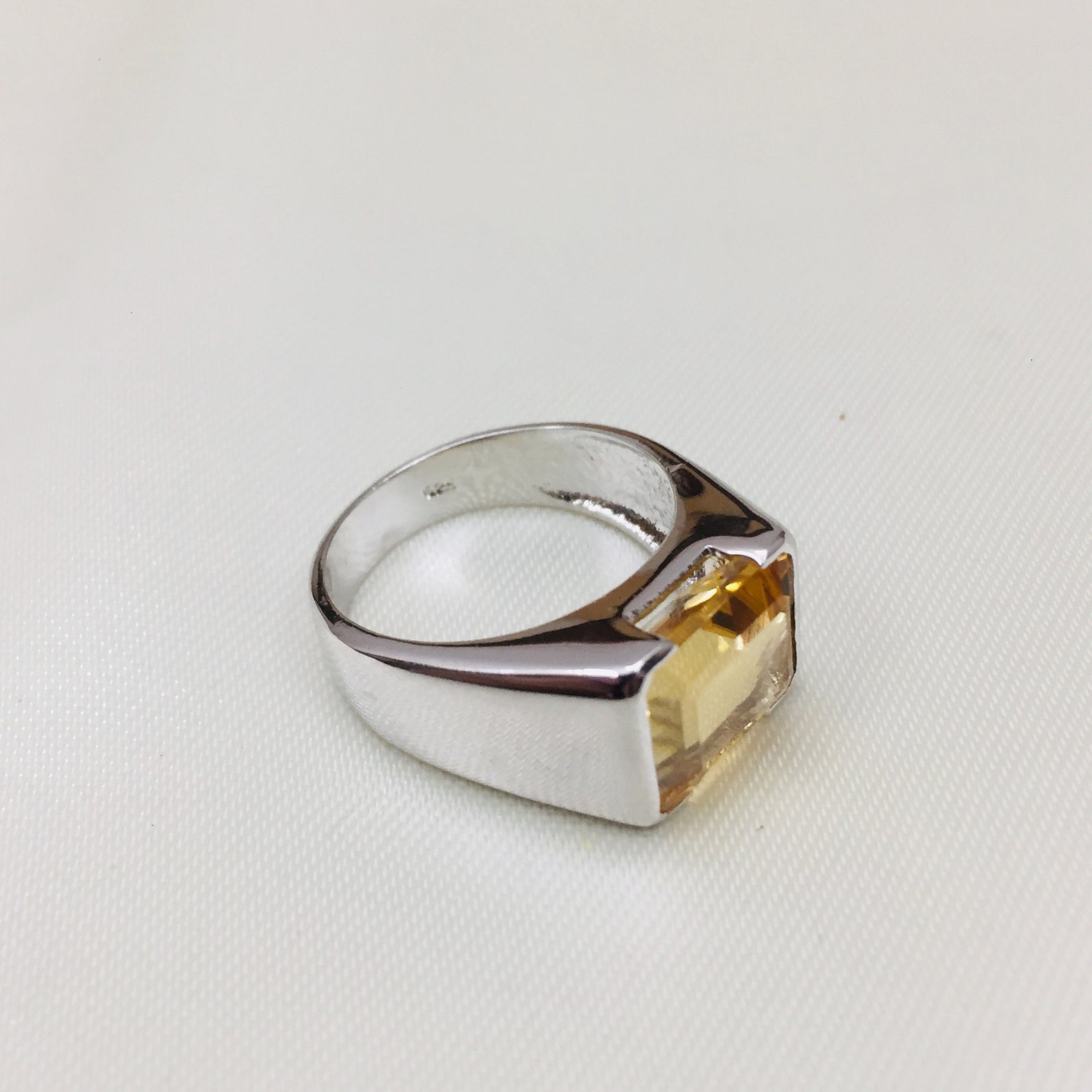 Sterling Silver Ring With Natural Citrine Gemstone Ring | Etsy