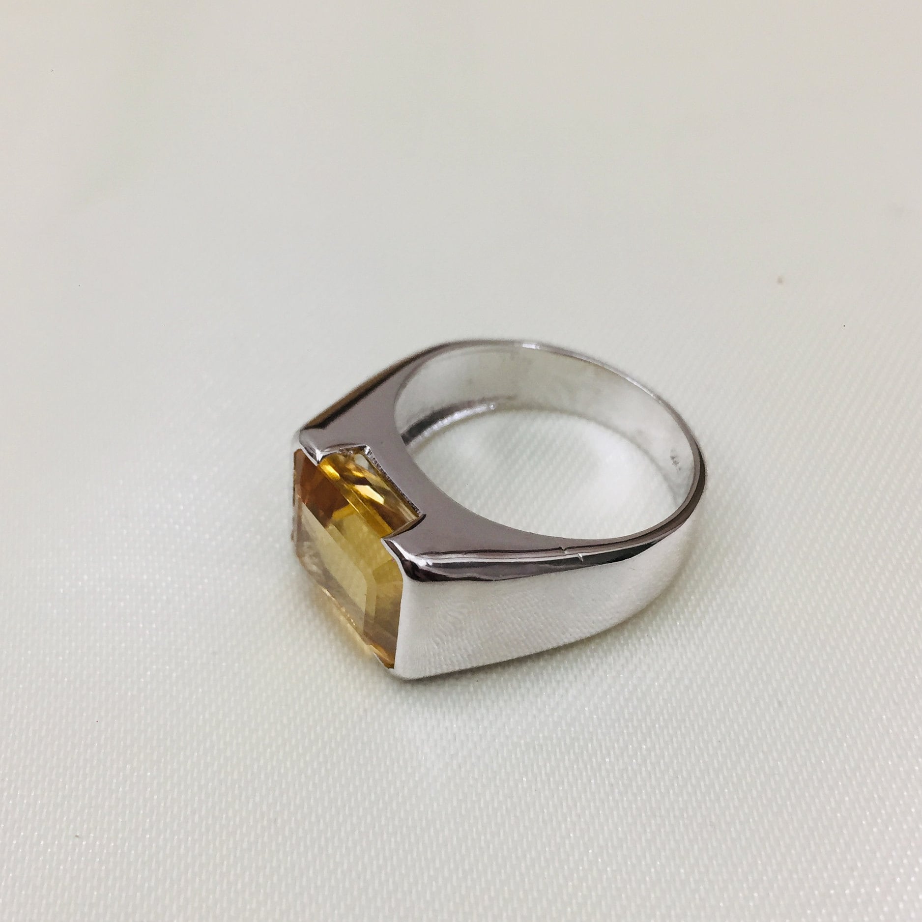 Sterling Silver Ring With Natural Citrine Gemstone Ring | Etsy