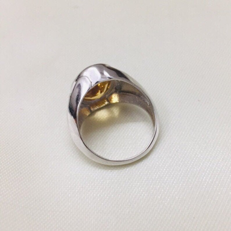 925 Sterling Silver Ring Natural Citrine Ring Men's - Etsy