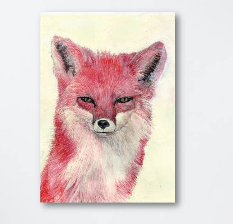 Red Fox Print. A Fox Portrait Print. Red Fox Poster. for Red - Etsy