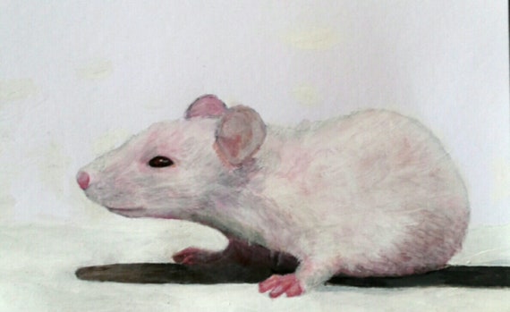 White Mouse Print Acrylic Mouse Painting. A Small Animal | Etsy
