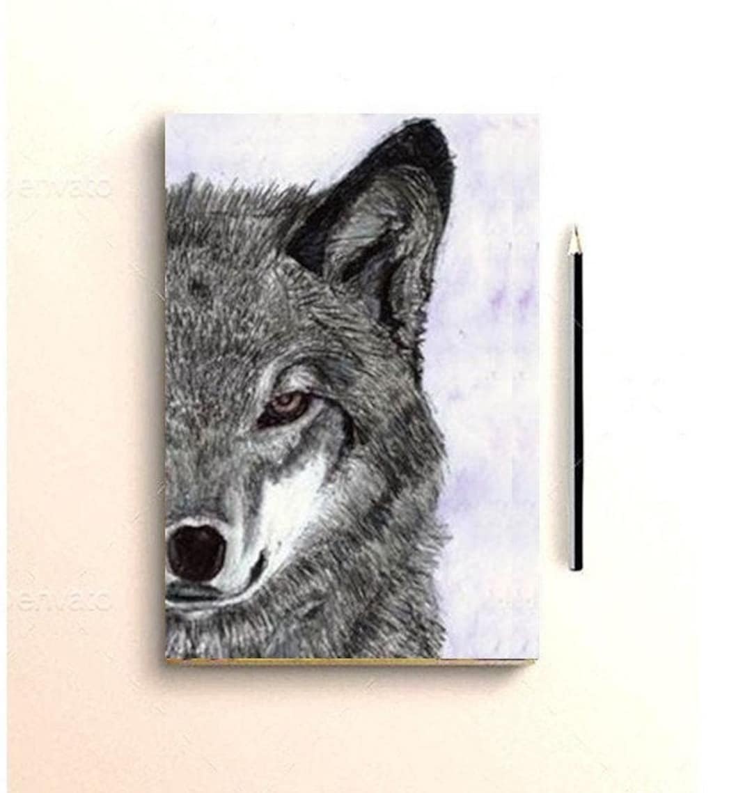 Grey Wolf Notebook A Wolf Pocket Notebook White and Grey - Etsy