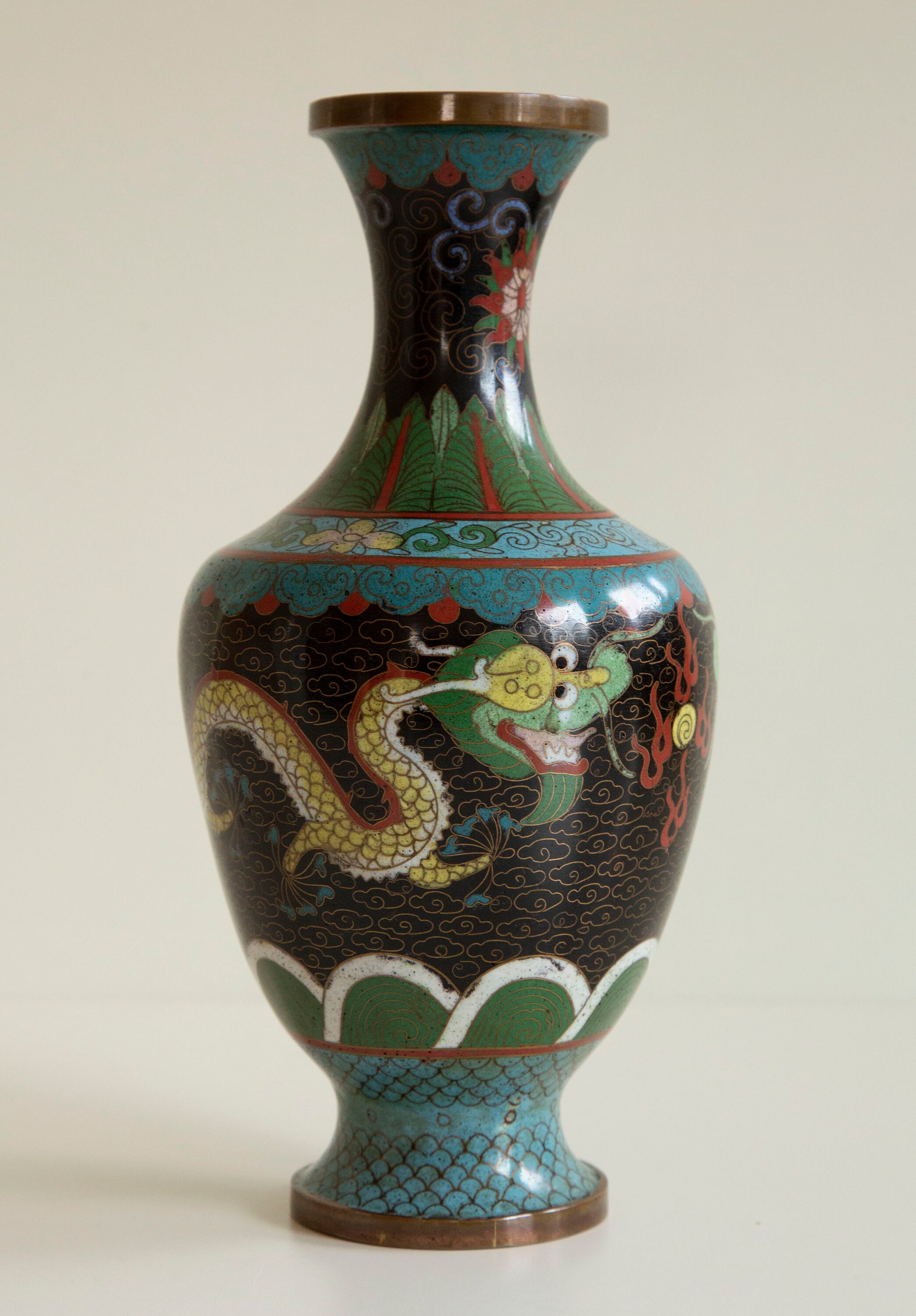 Vases Vintage Cloisonne Vases Enamel and Brass Excellent Details Home ...