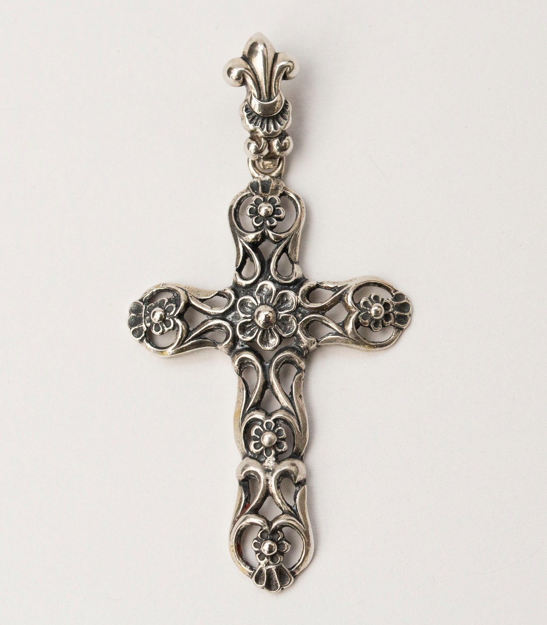 Antique Dutch Cross Pendant Floral Decoration 835 Silver in - Etsy