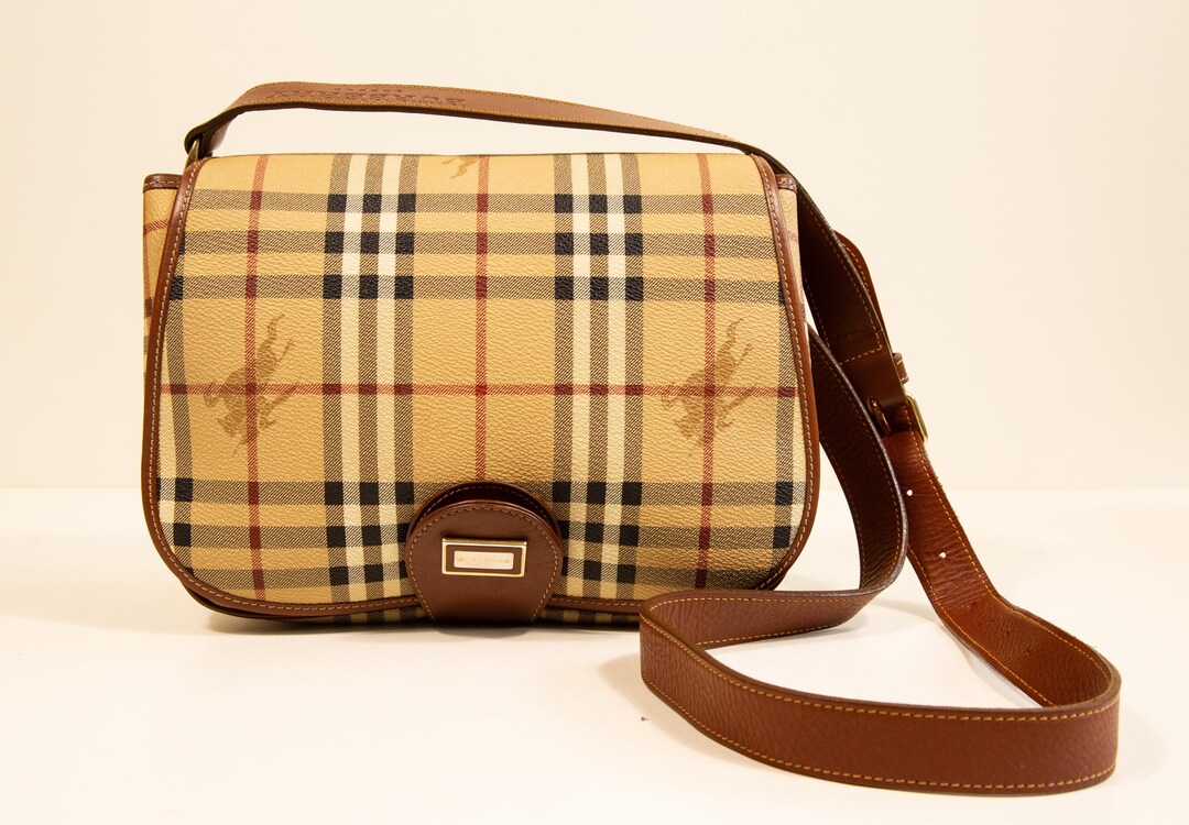Burberry Saddle Crossbody Bag in Vinyl Coated Canvas With Classic Check ...