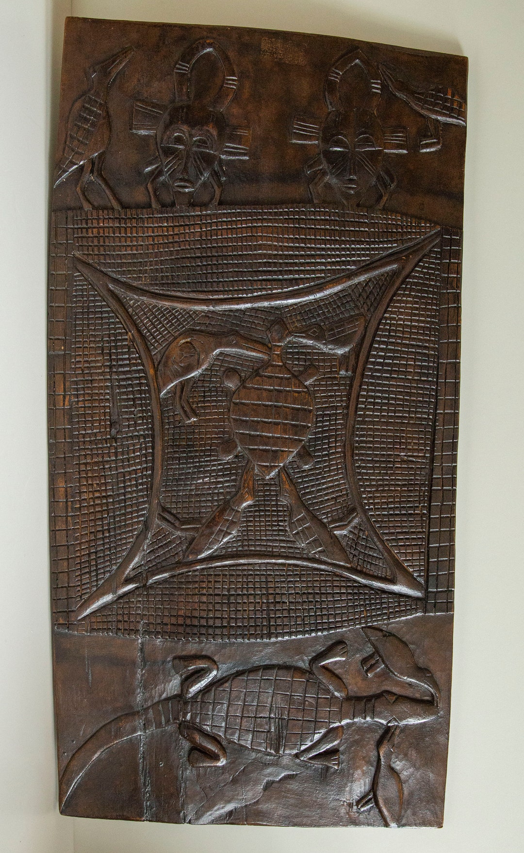 Vintage African Hand Carved Wooden Wall Panel Senufo Tribe - Etsy