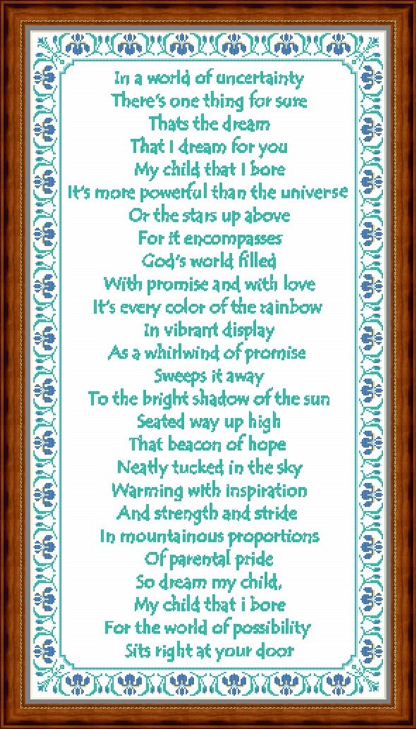 Cross-stitch-pattern-poem-quote, Instant Download Pdf - Etsy