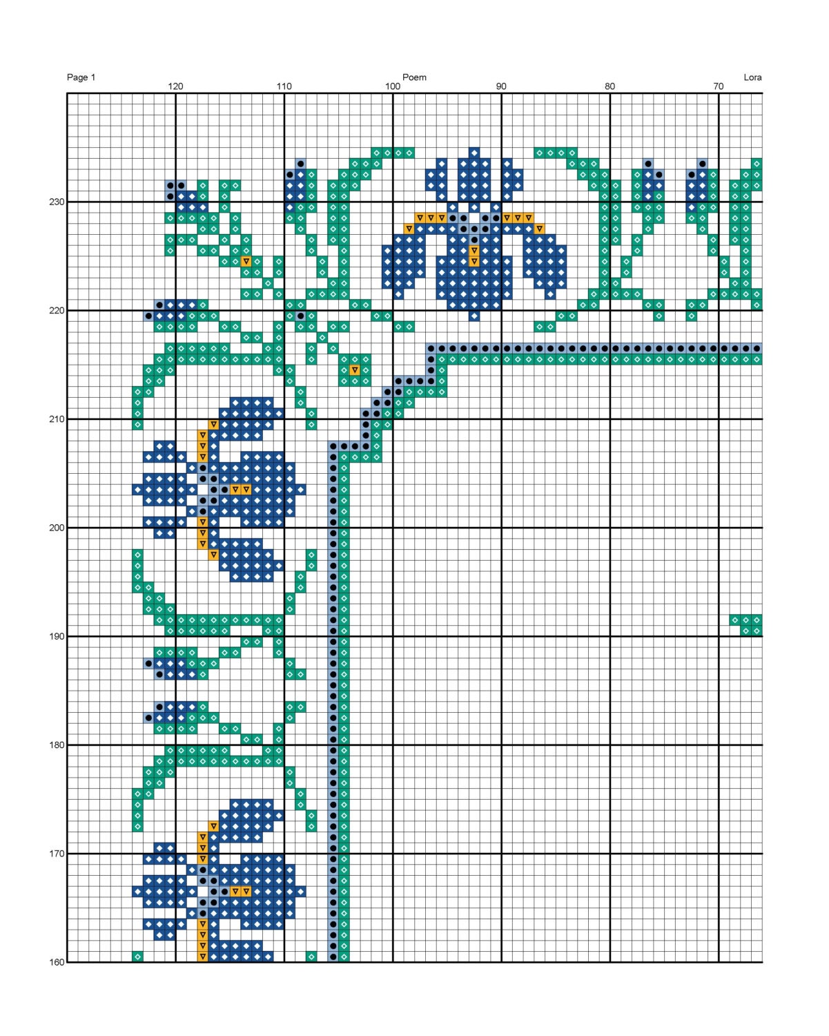 Cross-stitch-pattern-poem-quote, Instant Download Pdf - Etsy