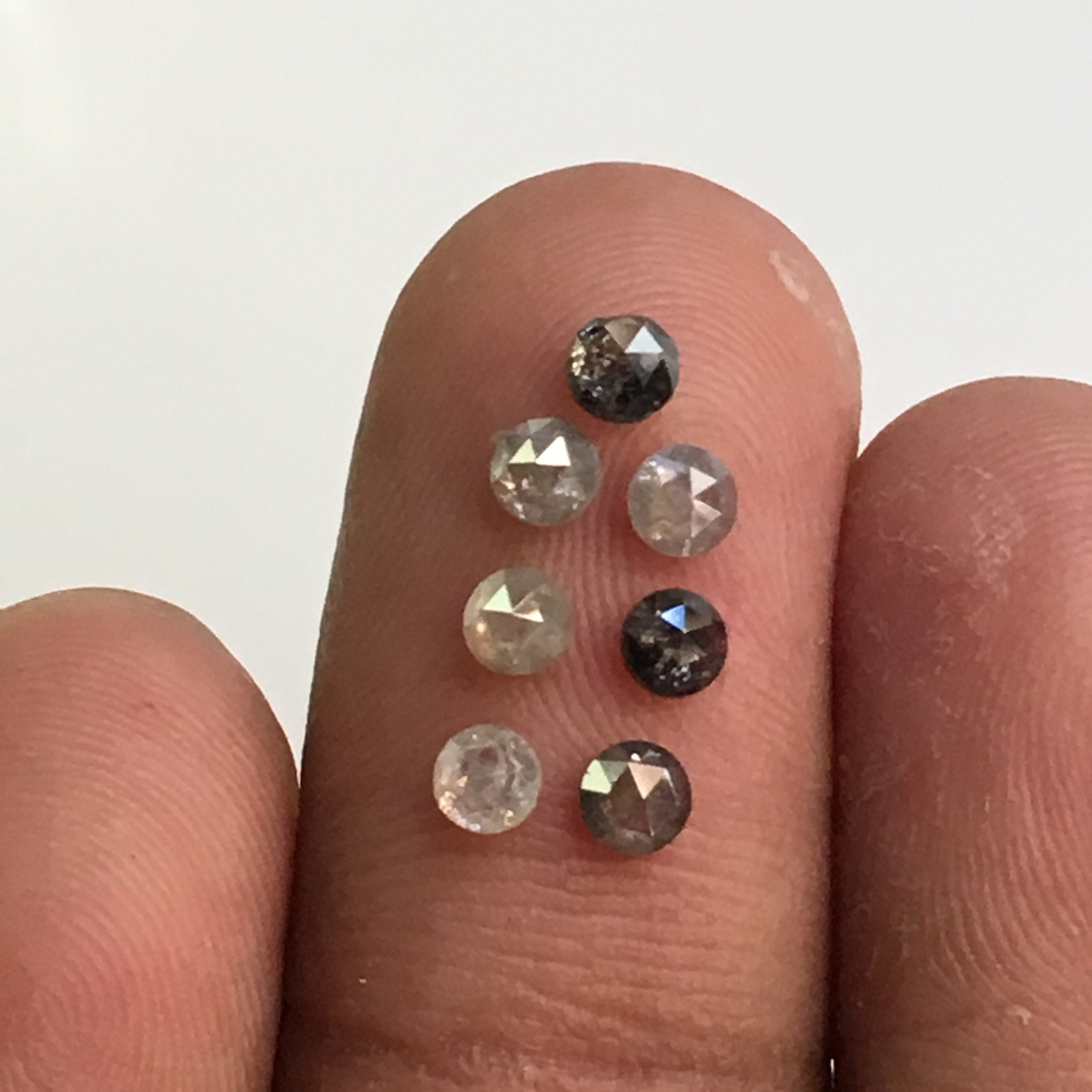 1.40 Ct Round Rose Cut 7 Pcs Natural Loose Diamond 3.30 mm to | Etsy