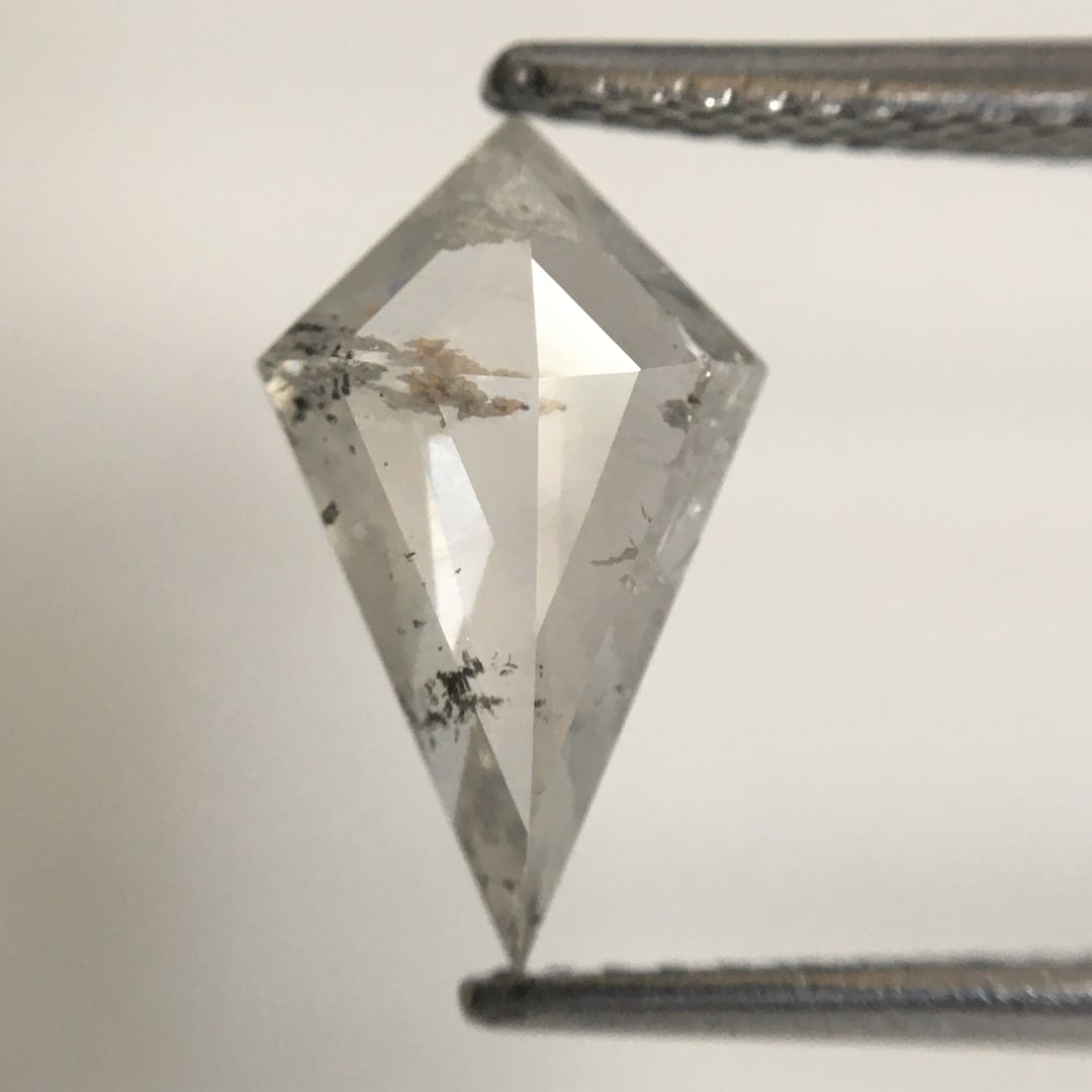 1.17 Ct Natural Loose Diamond Kite Shape Salt and Pepper, 12.15 Mm X 7. ...