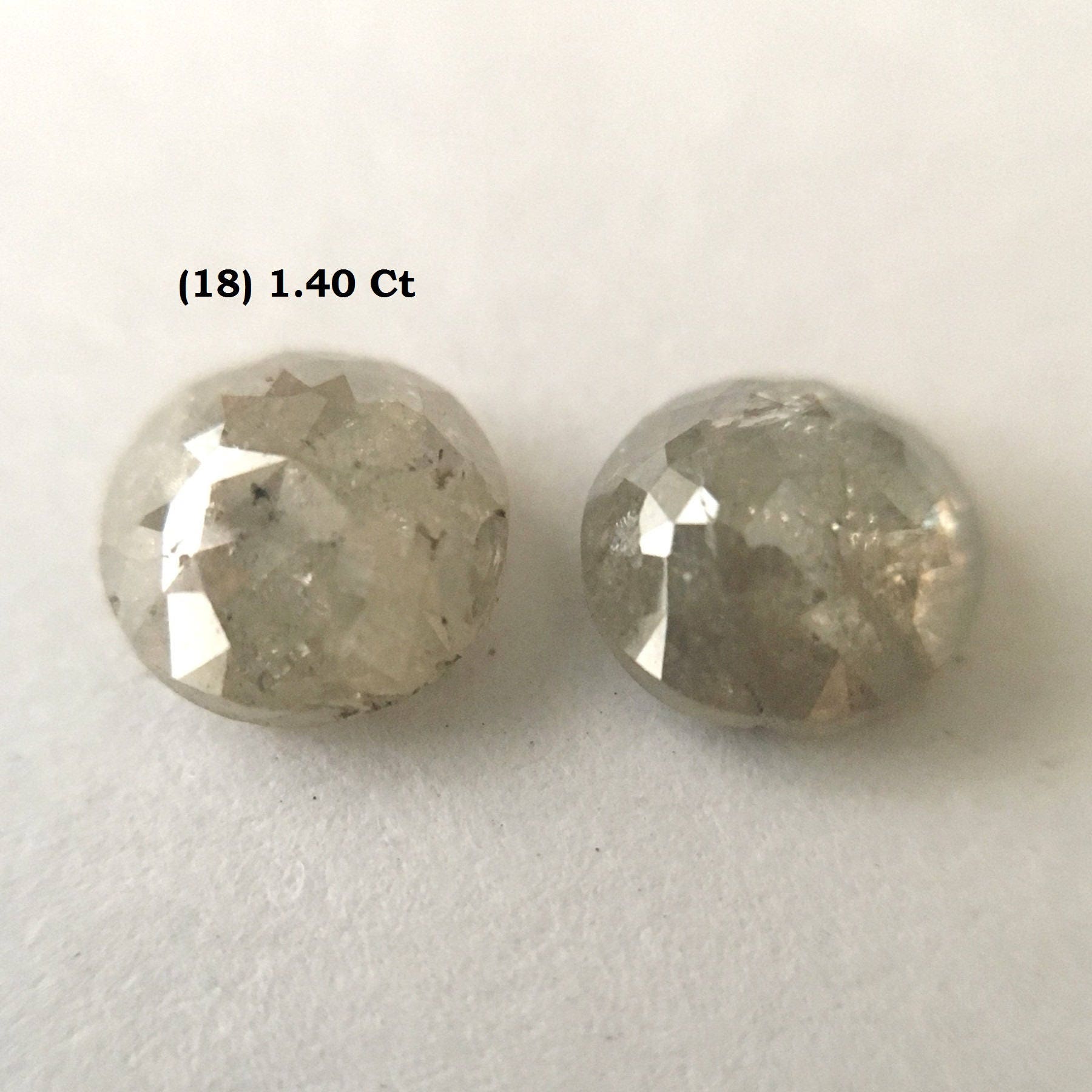 100% Natural Round Shape Rose Cut Loose Diamond, Pair of Rose Cut ...