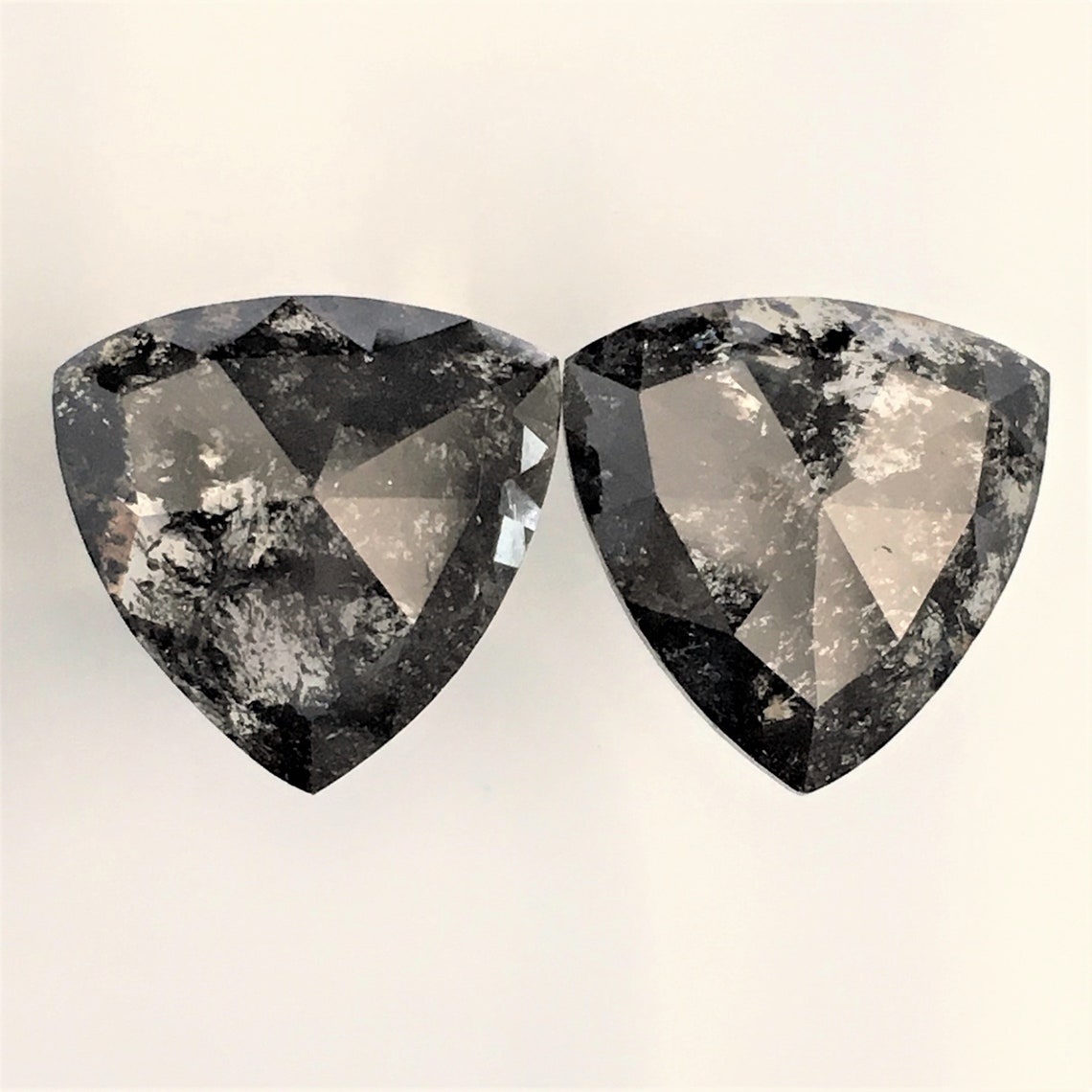 5.99 Ct Pair Trillian Shape Natural Loose Diamond Dark Salt - Etsy