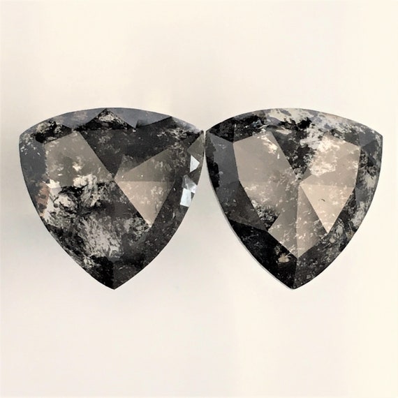 5.99 Ct Pair Trillian Shape Natural Loose Diamond Dark Salt | Etsy