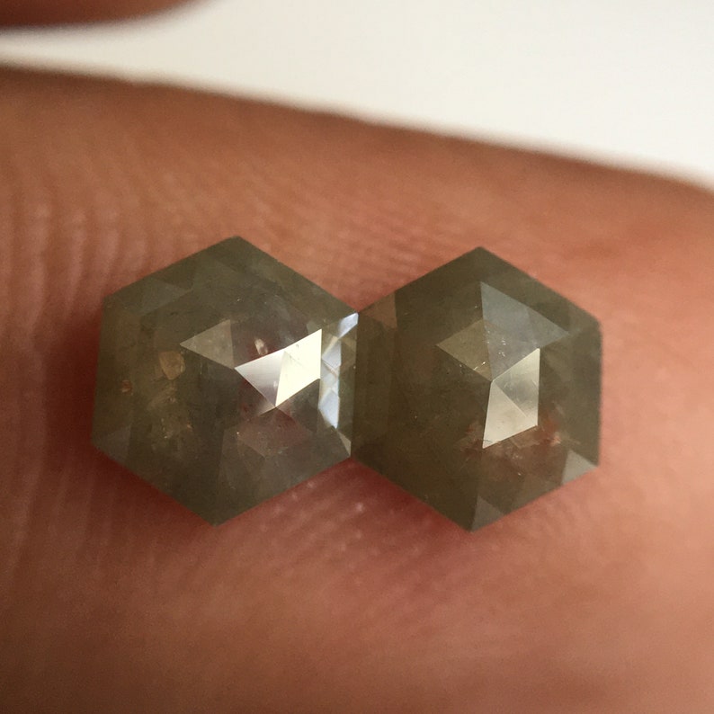 1.54 Ct Hexagon Shape Natural Loose Diamond Pair 6.24 mm x | Etsy