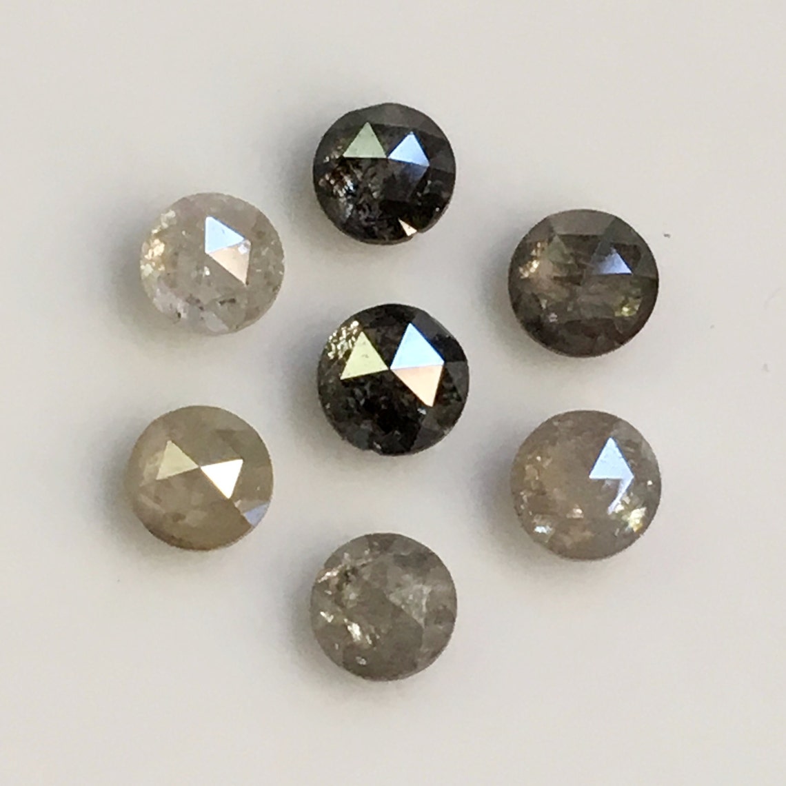 1.40 Ct Round Rose Cut 7 Pcs Natural Loose Diamond 3.30 mm to | Etsy