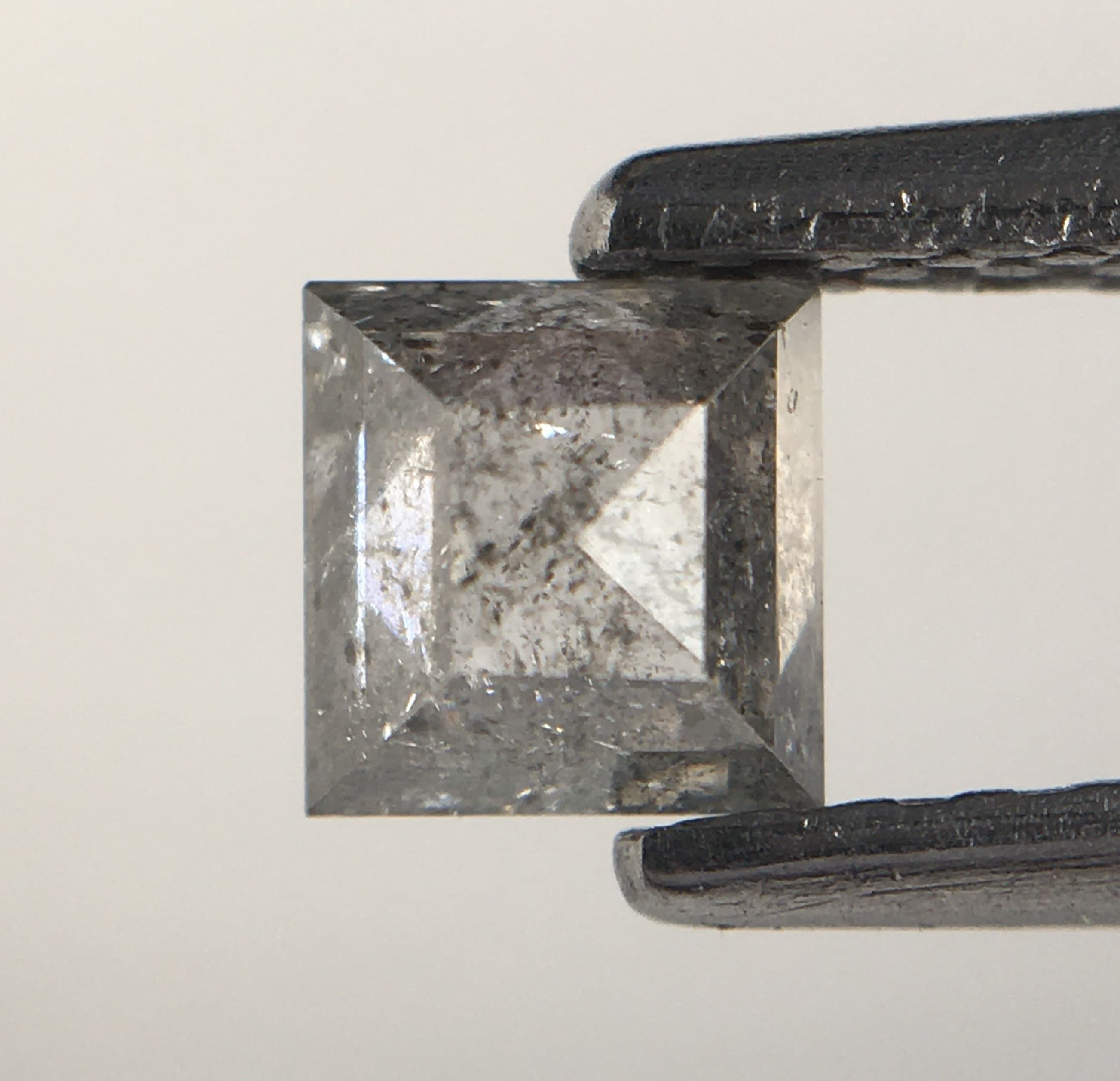 0.94 Ct 3 Pcs Salt and Pepper Square Shape Natural Loose | Etsy