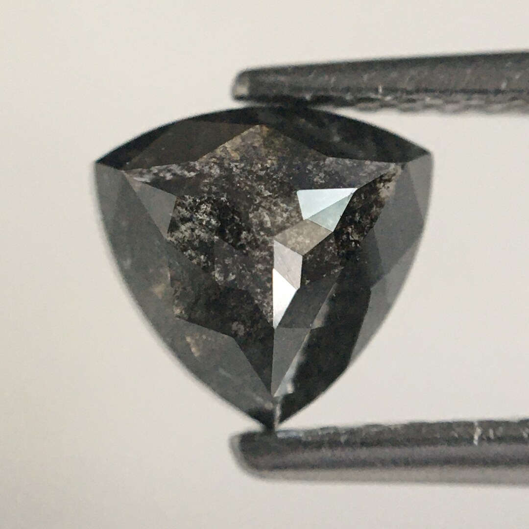 1.10 Ct Triangle Shape Natural Loose Diamond Salt and Pepper 6.18 MM X ...