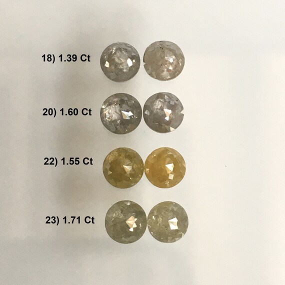 100% Natural Round Shape Rose Cut Loose Diamond Pair of Rose | Etsy