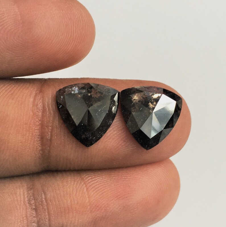 5.99 Ct Pair Trillian Shape Natural Loose Diamond Dark Salt - Etsy