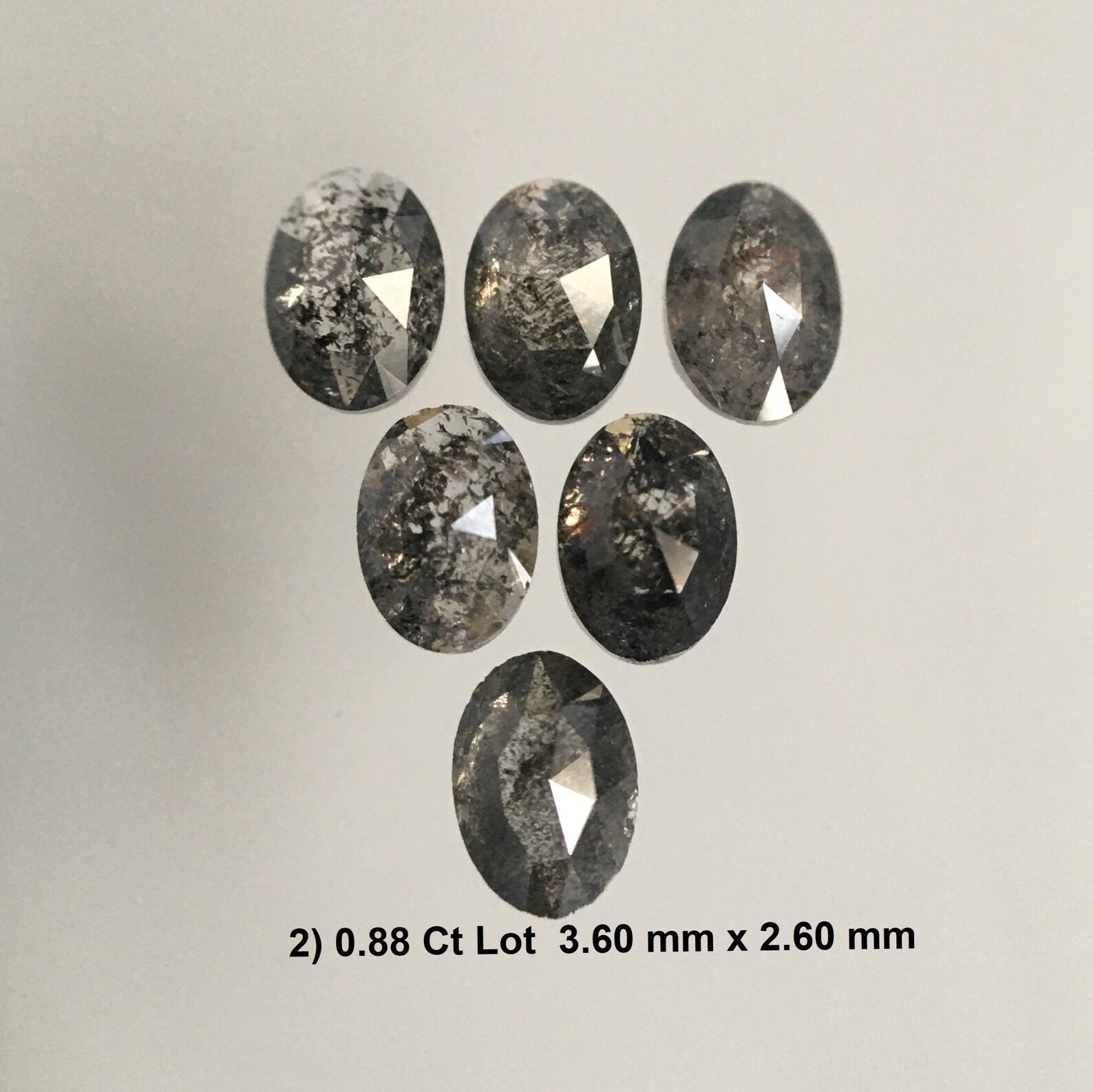 Natural Loose Diamond Oval Shape Rose Cut Diamond Lot Grey | Etsy