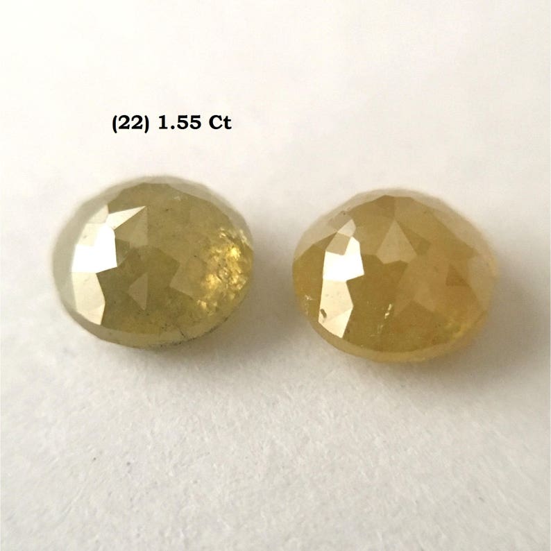 100% Natural Round Shape Rose Cut Loose Diamond, Pair of Rose Cut ...