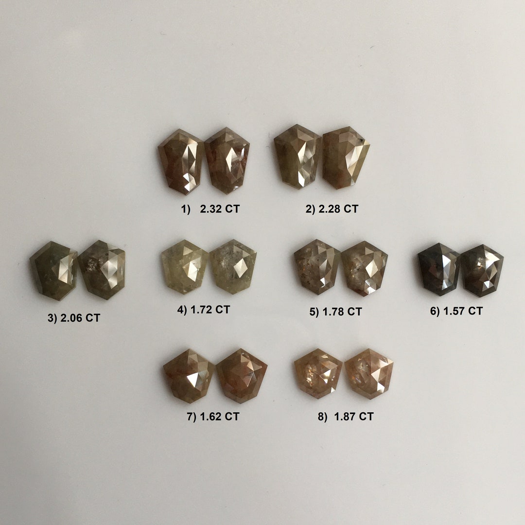 Shield Shape Natural Loose Diamonds, Pair of Shield Shape Opaque Loose ...