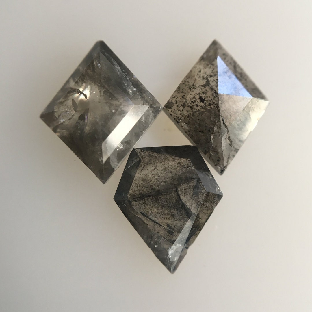 2.45 Ct Gray Geometric Rough Diamond Set: Natural Uncut Diamond for ...