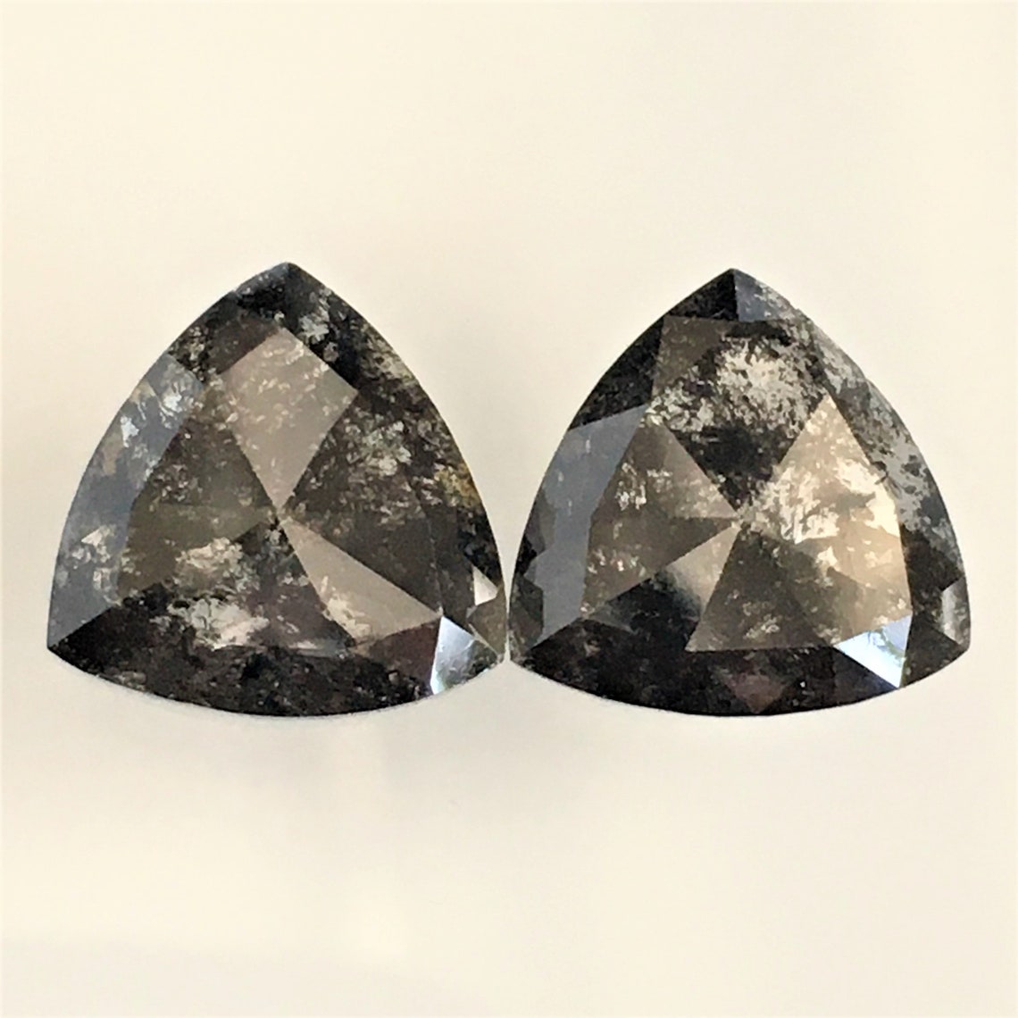 5.99 Ct Pair Trillian Shape Natural Loose Diamond Dark Salt | Etsy