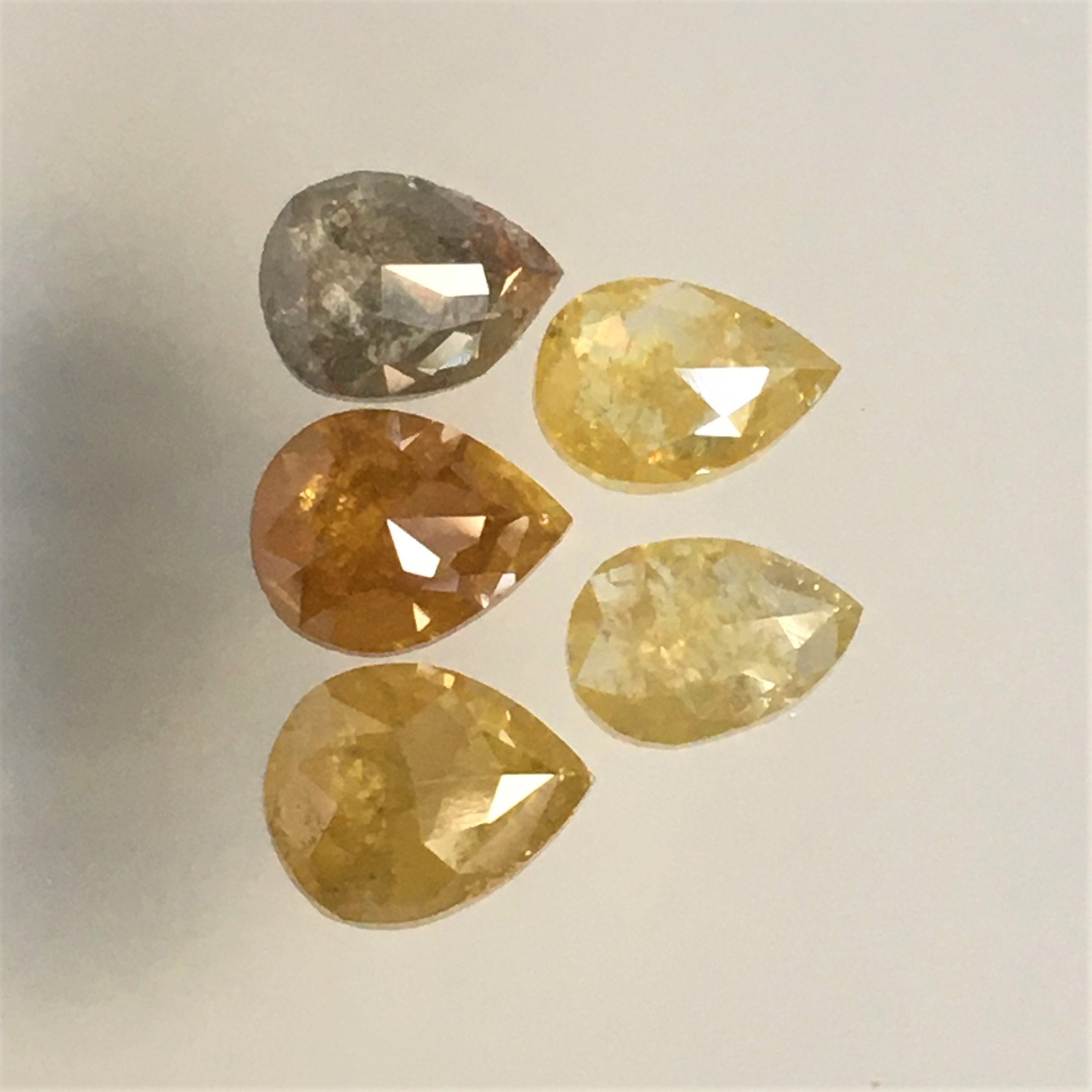 3.18 Ct Fancy color pear shape natural loose diamond 5 Pcs | Etsy