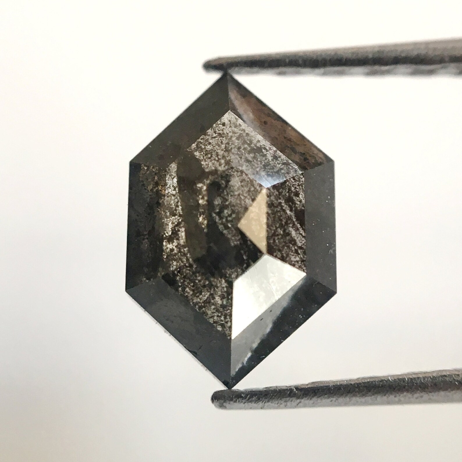 0.81 Ct Gray Color Natural Hexagon Shape Loose Diamond 7.67 - Etsy