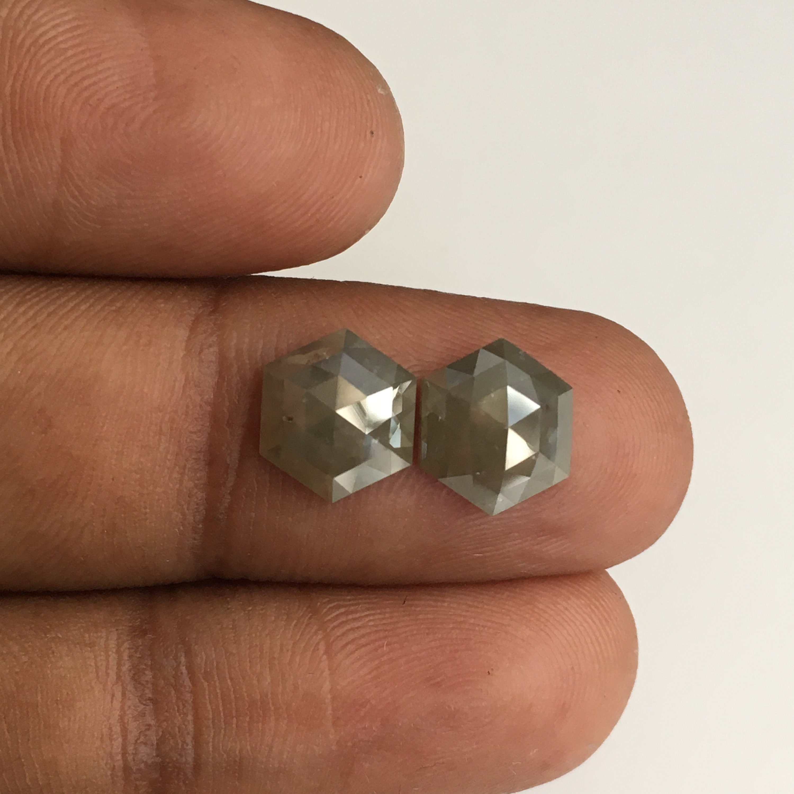 5.13 Carat Hexagon Shape Natural Loose Diamond Pair 9.57 mm x | Etsy