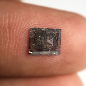 0.80 Ct Dark Gray Rectangle Shape Natural Loose Diamond 6.61 - Etsy